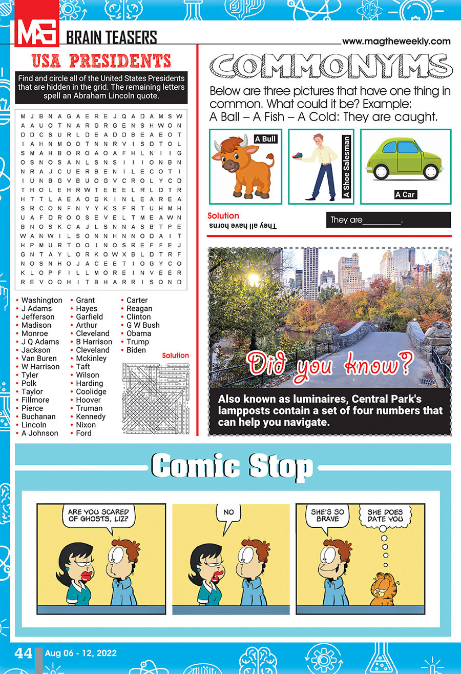 USA PRESIDENTS | Brain Teasers - MAG THE WEEKLY