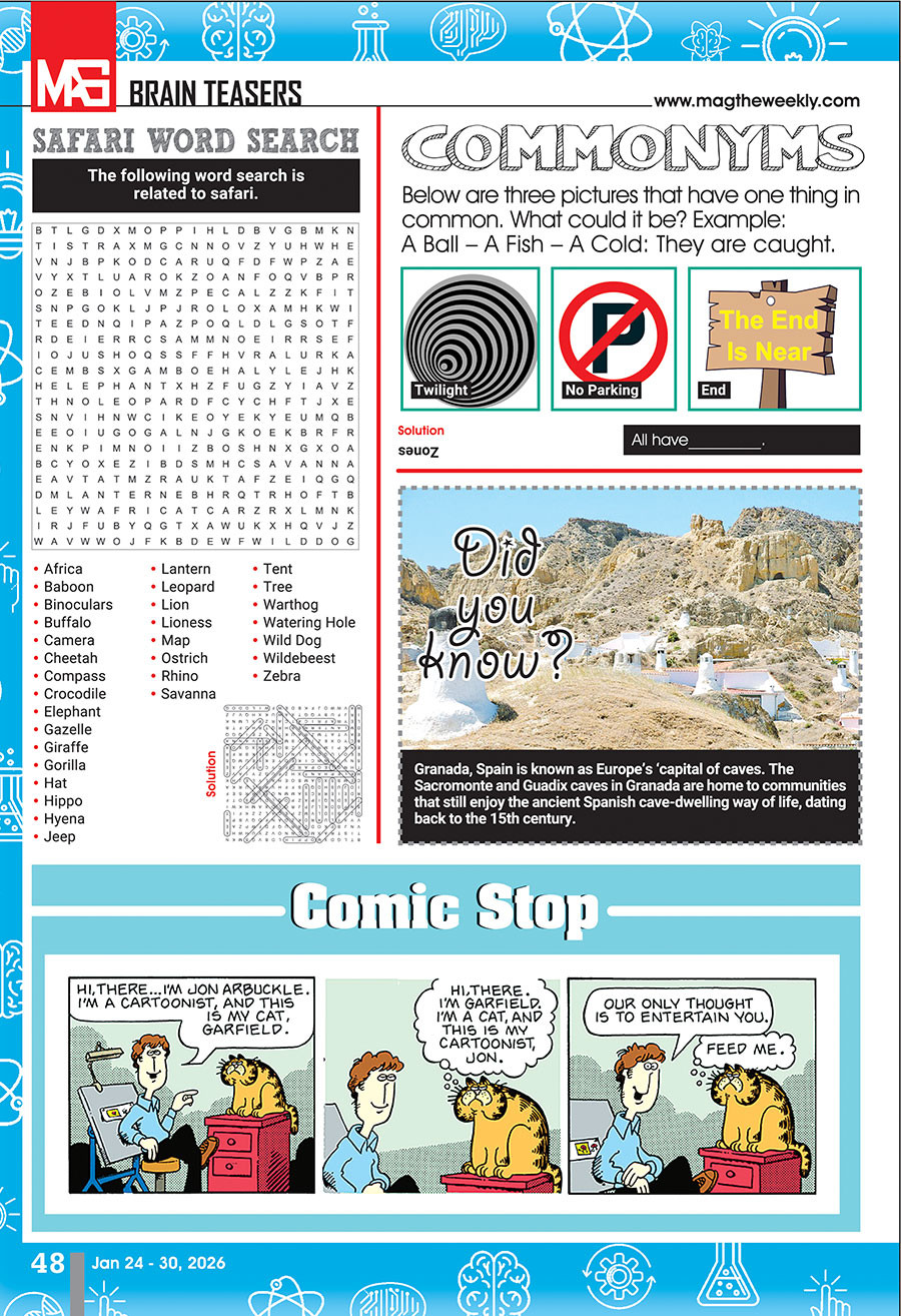 Safari Word Search | Brain Teasers - MAG THE WEEKLY